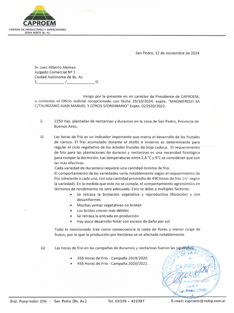 CAPROEM_Descargo Oficio (1) | PDF