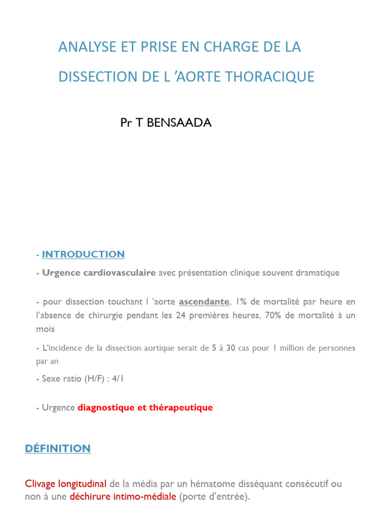 Dissection Aortique | PDF | Aorte | Système cardio-vasculaire