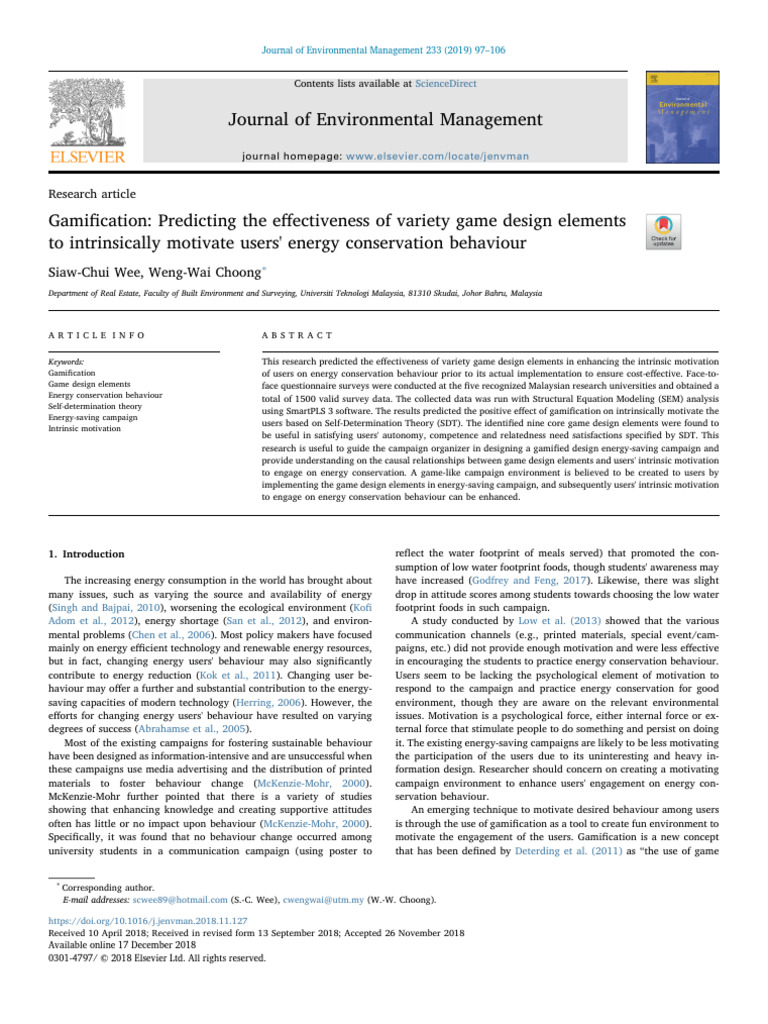 Gamification Predicting The Effectiveness Of Variety Game Design Elements Pdf Structural