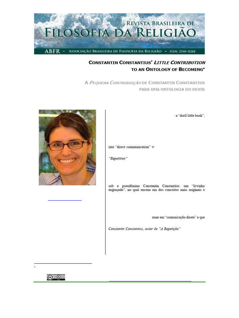 A Pequena Contribuição de Constantin Constantius - para Uma Ontologia ...
