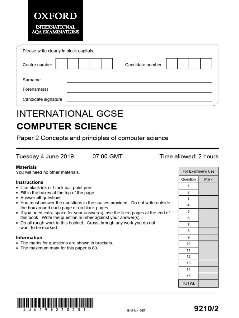 gcse-computer-science-unit2-question-paper-Jun19 | PDF | Computer Data ... gcse-computer-science-unit2-question-paper-Jun19 | PDF | Computer Data ...