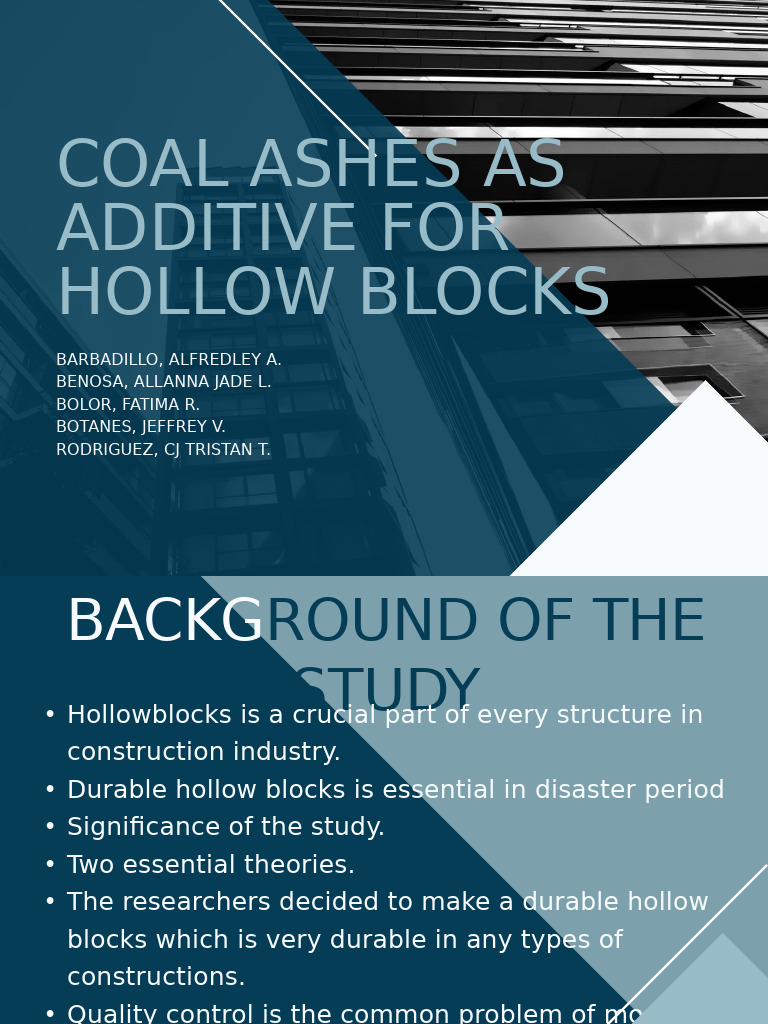 Coal Ash Additive for Durable Hollow Blocks | PDF | Cement | Analysis ...