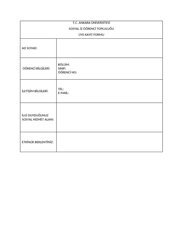 Üye Kayit Formu | PDF