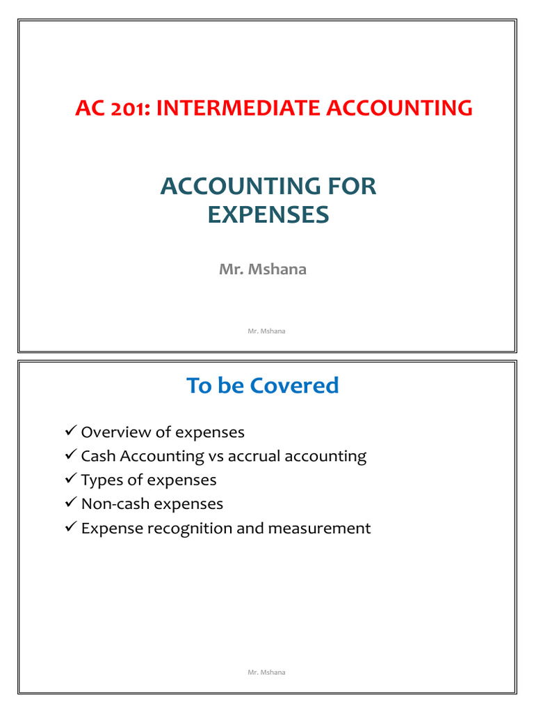 Accounting for Expenses | PDF | Expense | Debits And Credits