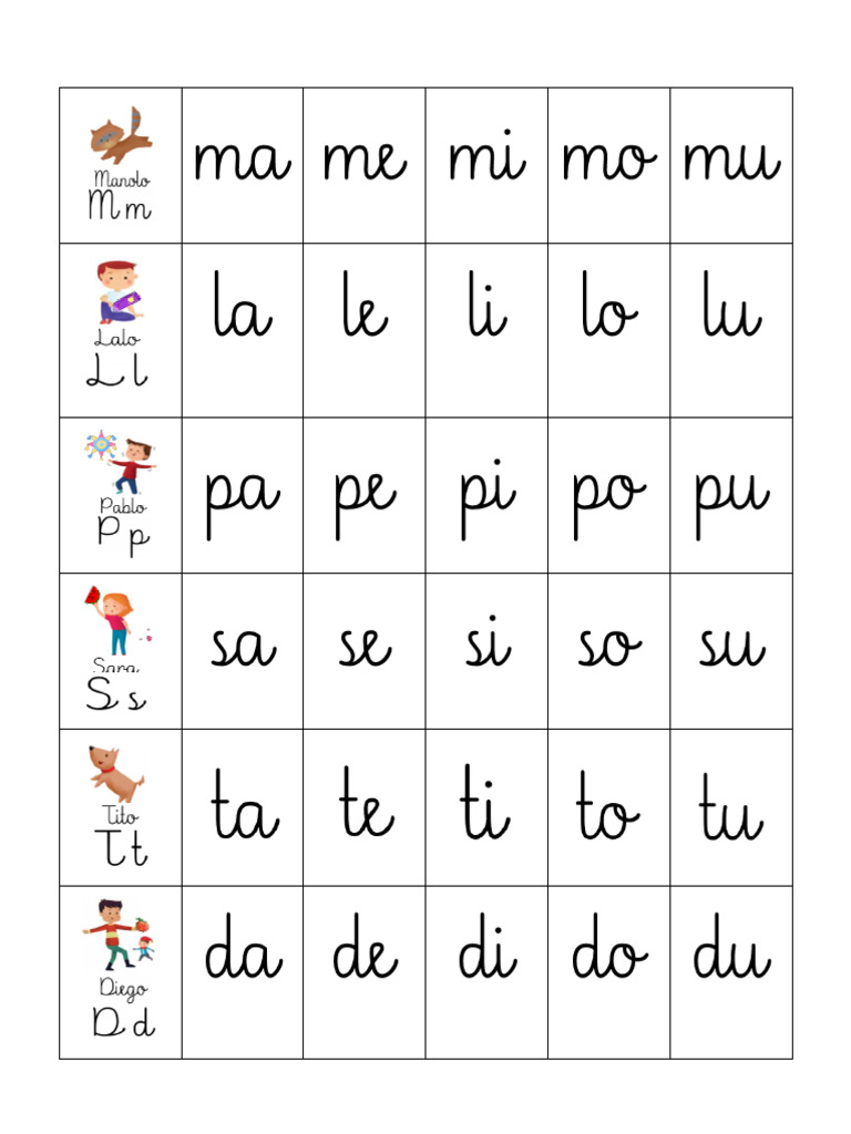 Tablero de Sílabas 2023-2024 (1) | PDF