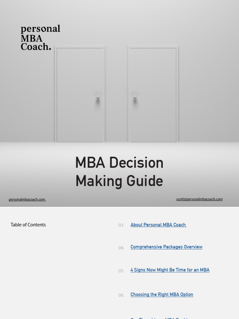MBA Coaching: Comprehensive Support Packages | PDF | Master Of Business ...