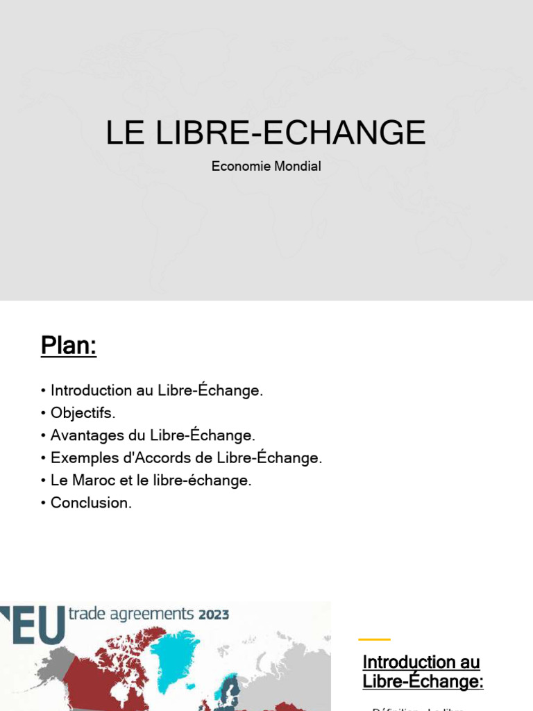 Le Libre-Échange : Avantages et Exemples | PDF | Libre-échange | Accord ...