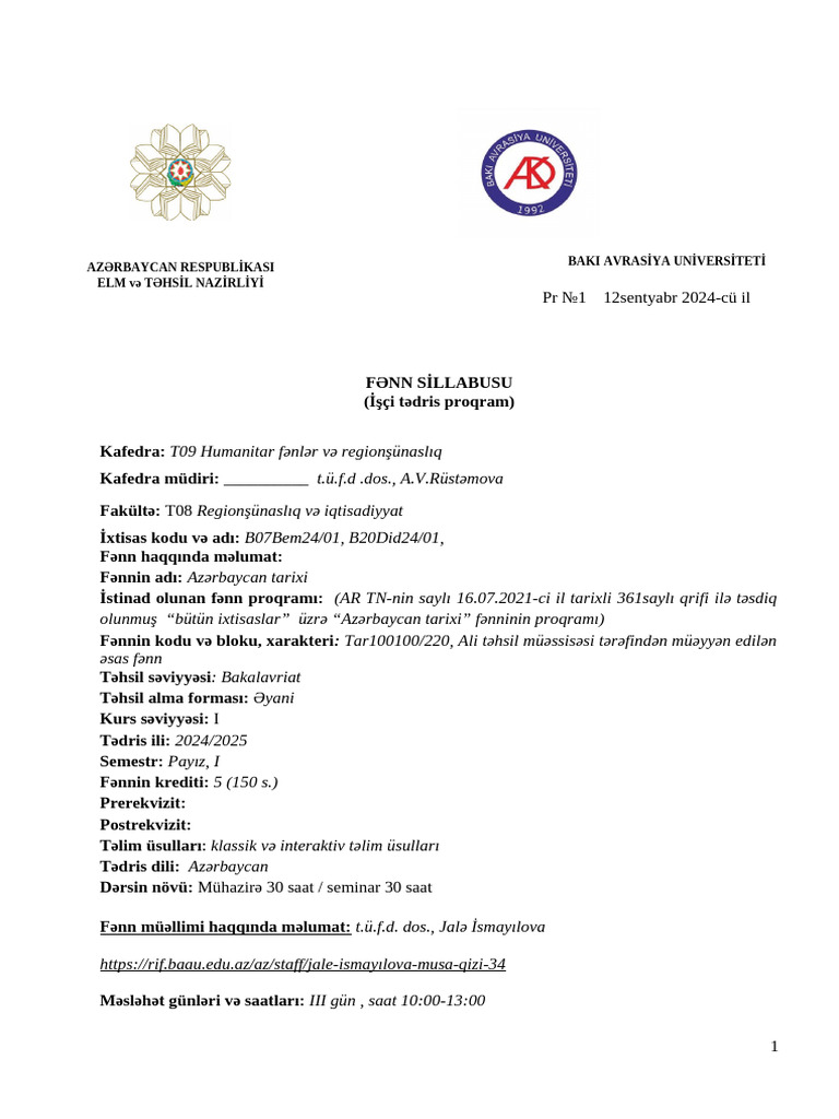 Aze Tar 2024.25 Sill Baau | PDF