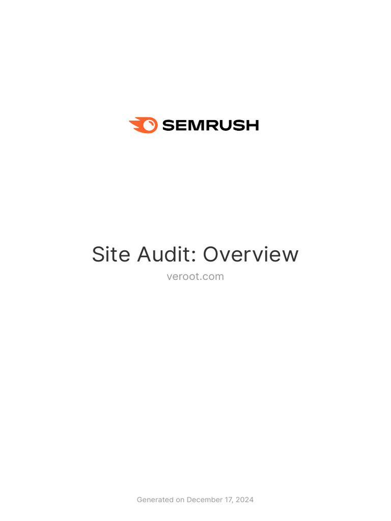 Semrush Site - SEO Audit Overview-Veroot - Com-17th - Dec - 2024 and ...