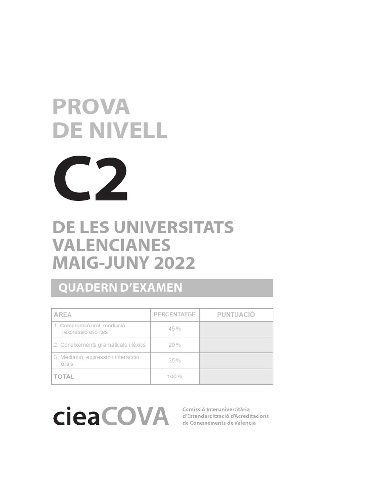 Exm Juny 2022 c2 Valencià | PDF