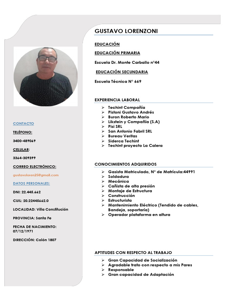 Cv. Gustavo Lorenzoni | PDF