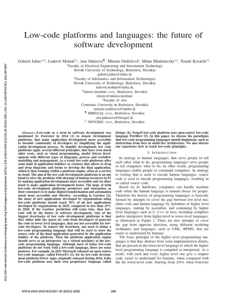 Low-Code Platforms and Languages The Future of Software Development | PDF | Computer Programming ...