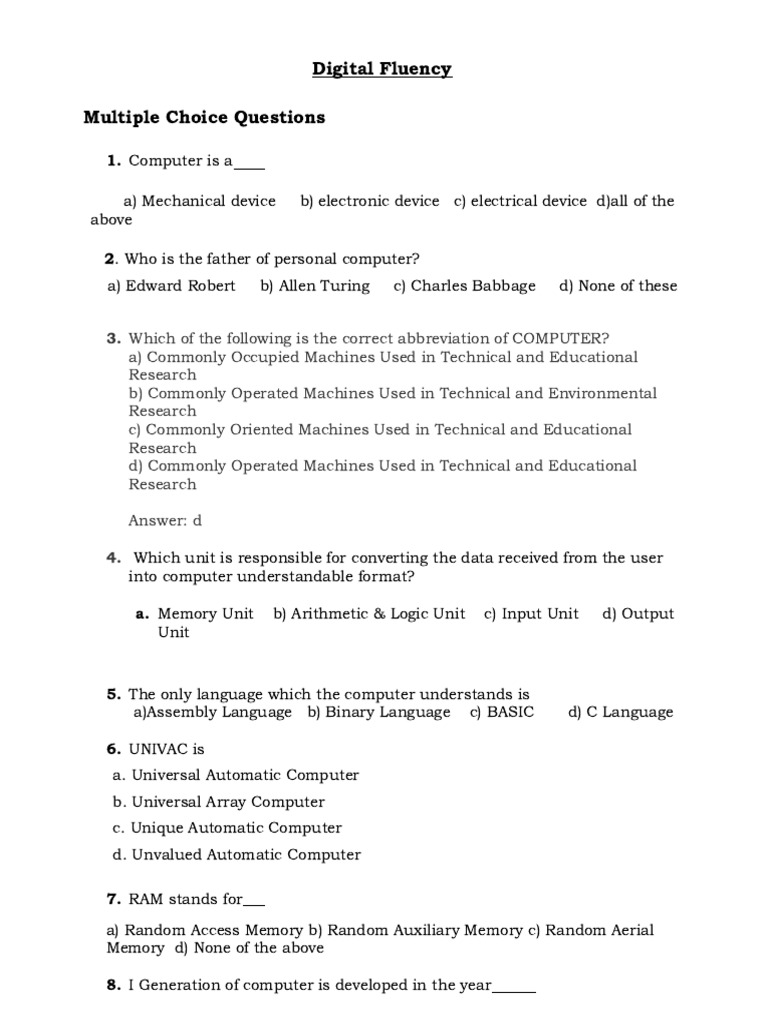 DF Important MCQ Set1 | PDF | Computer Data Storage | Input/Output