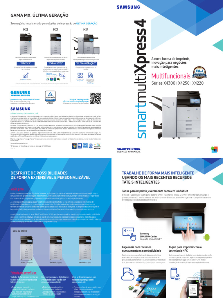 Data Sheet Samsung SL-X4220RX | PDF | Impressão | Impressora (informática)