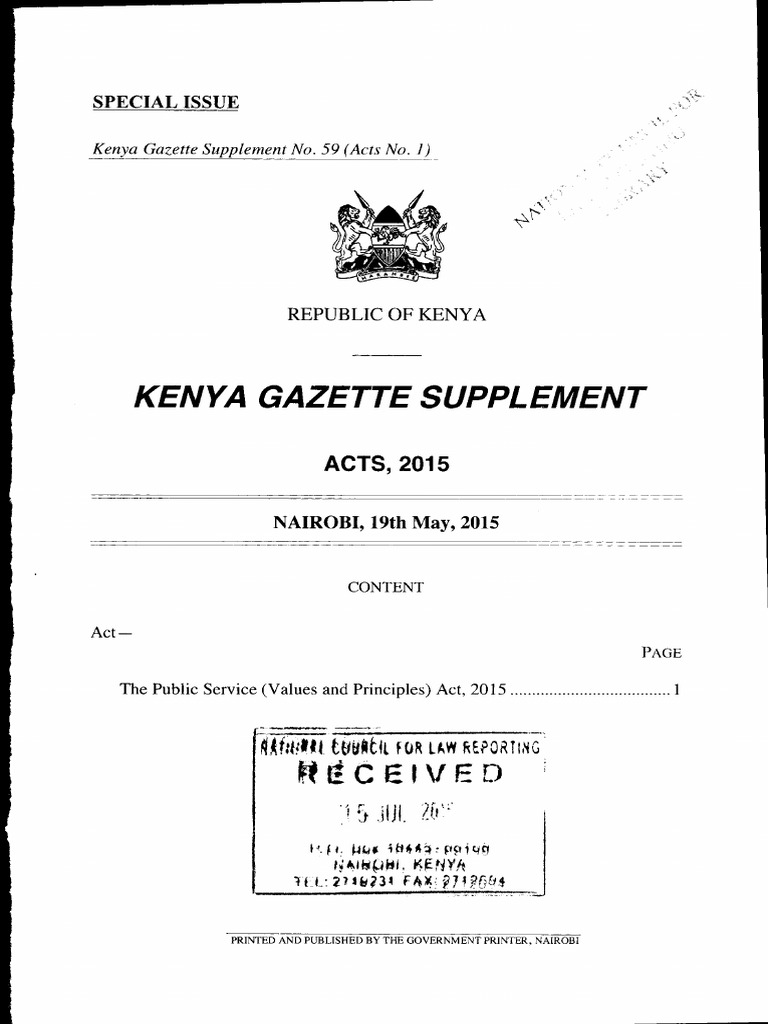 Public Service Values and Principles Act 2015 | PDF | Professional ...