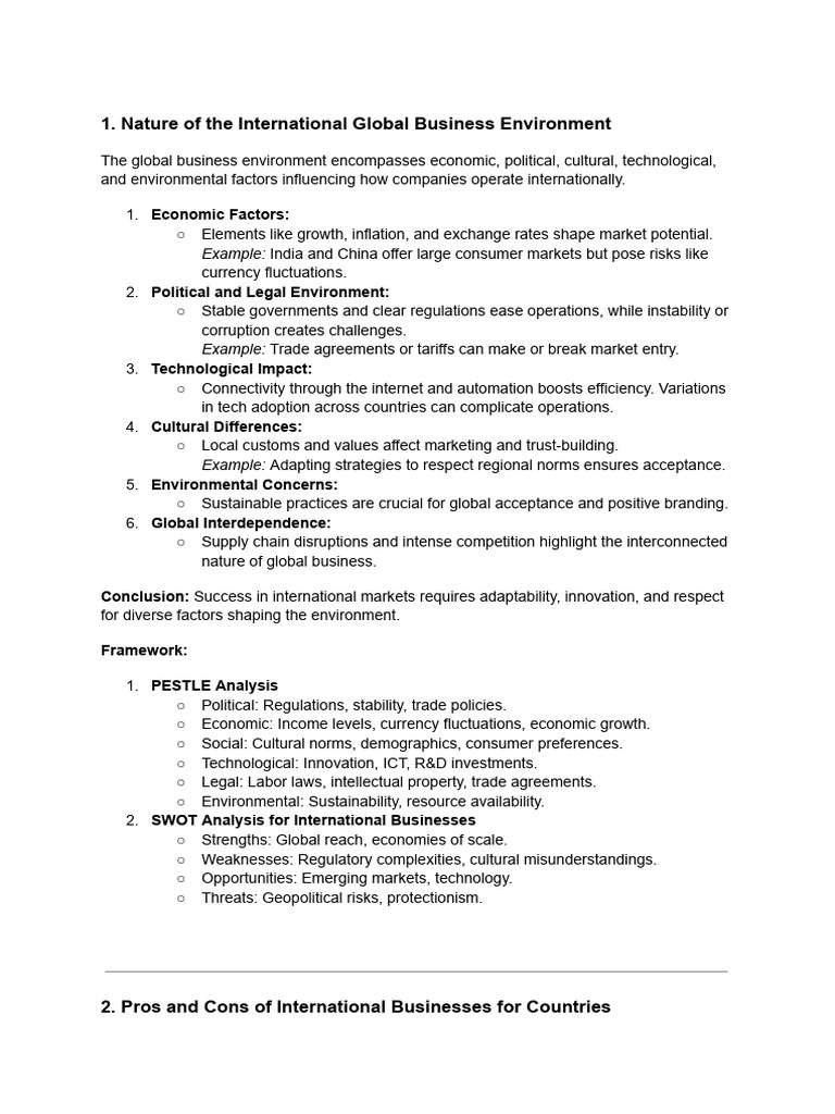 Global Business Environment Insights | PDF | World Trade Organization ...