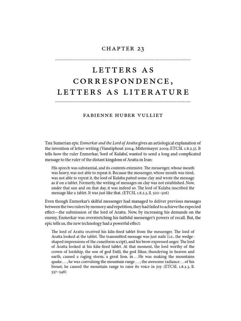 Letters_as_Correspondence_Letters_as_Lit | PDF | Cuneiform | Ur