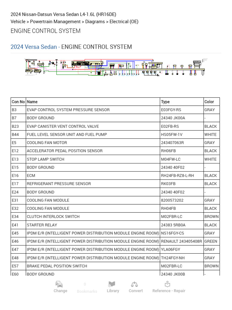 2024 Nissan-Datsun Versa Sedan L4-1.6L (HR16DE) | PDF | Throttle ...