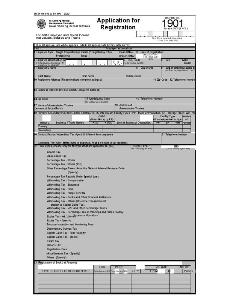 BIR Form 1901 | Capital Gains Tax | Tax Deduction