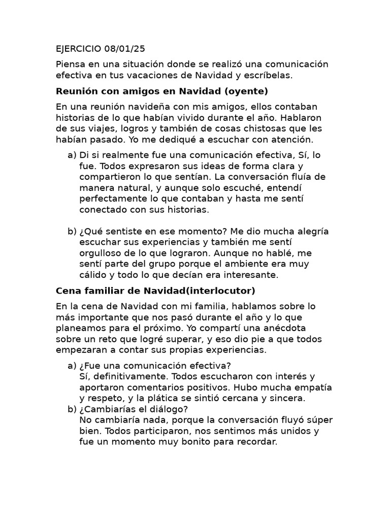 EJERCICIO comunicacion | PDF