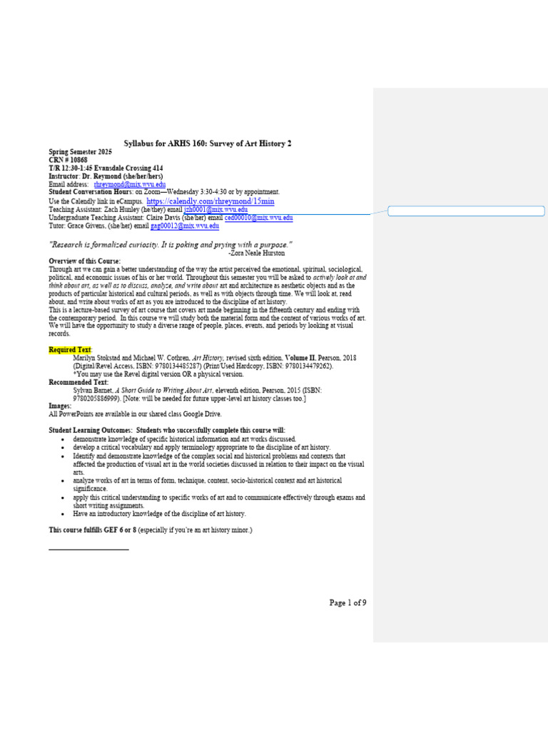 Arhs 160 | PDF | Art History | Academic Integrity