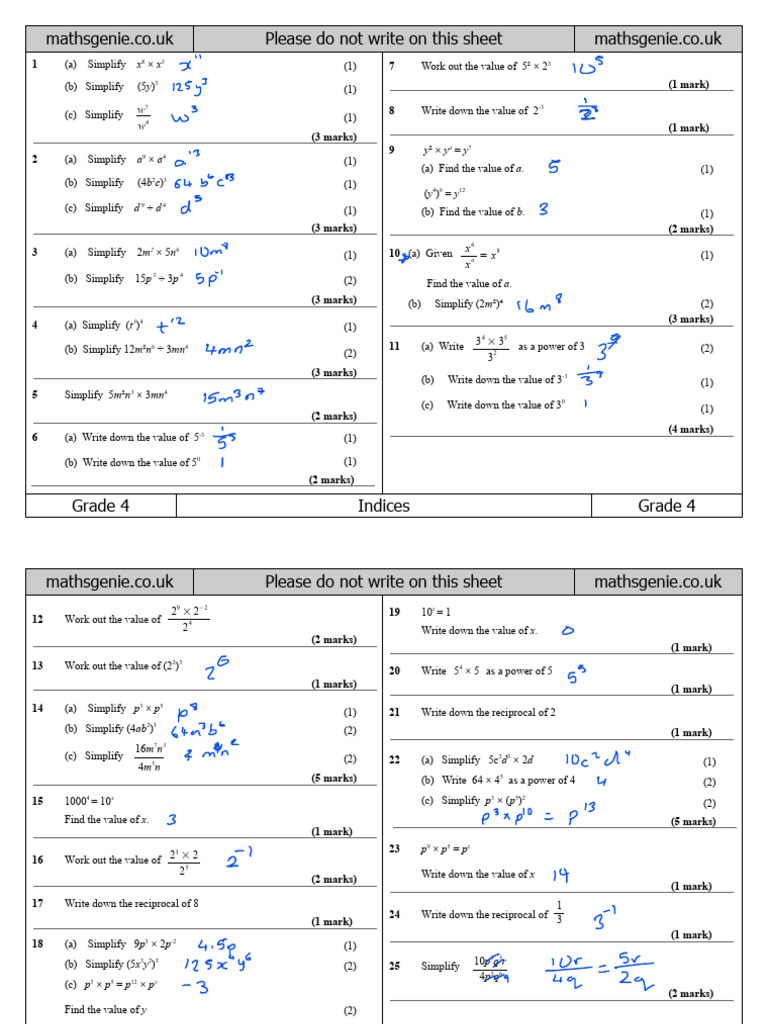 4 Indices Ws | PDF