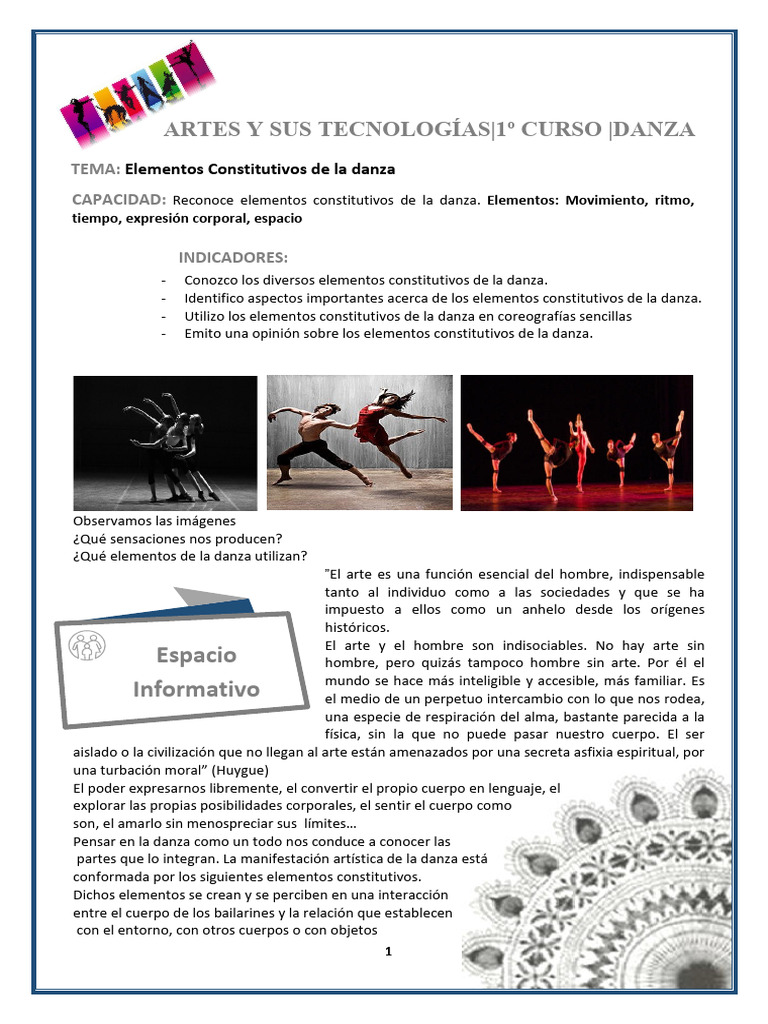 1° Elementos Constitutivos de La Danza | PDF | Bailes | Ritmo