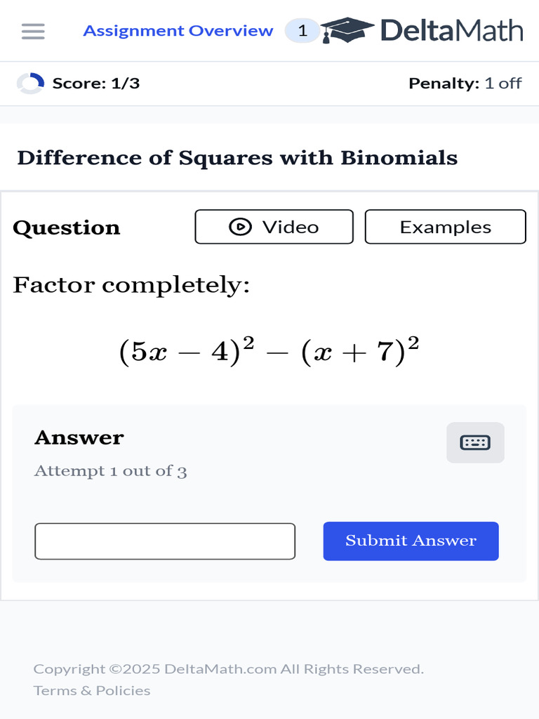 Factor Binomial Squares Problem | PDF