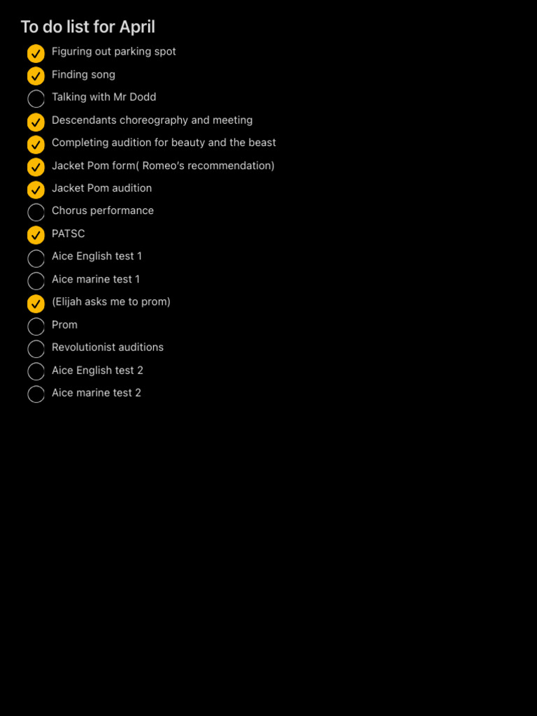 To Do List For April | PDF
