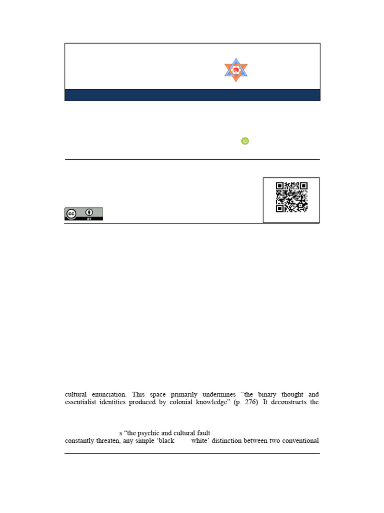 Homi K. Bhabha's Third Space Theory and Cultural Identity Today: A ...