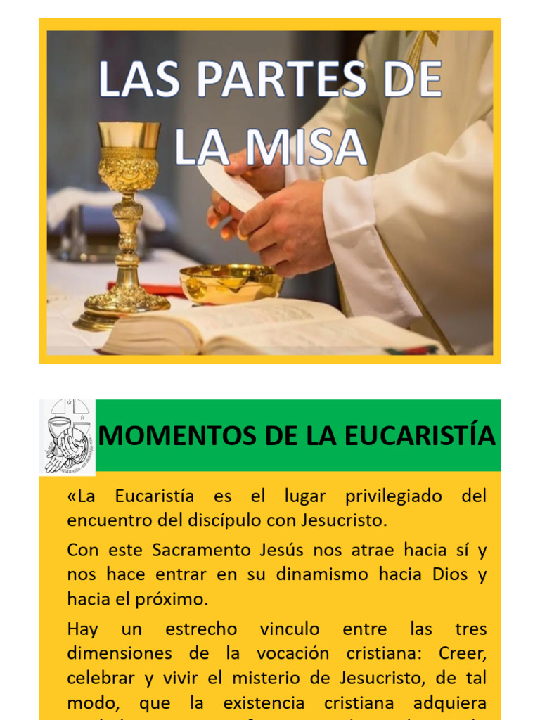 Momentos Clave de la Eucaristía | PDF | eucaristía | Adoración ...