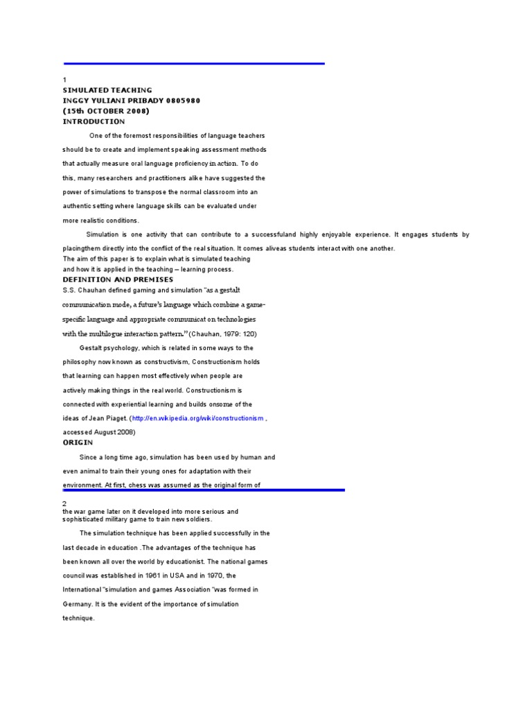 Understanding Simulated Teaching Methods | PDF | Simulation | Learning