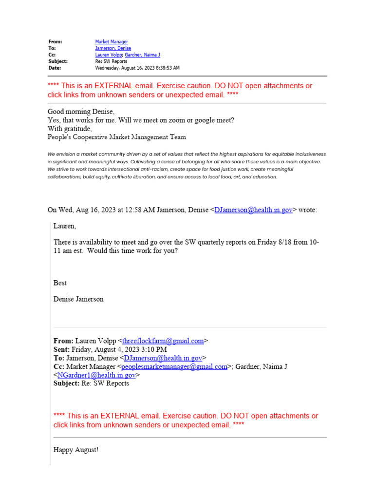 IDOH emails | PDF | Cooperative