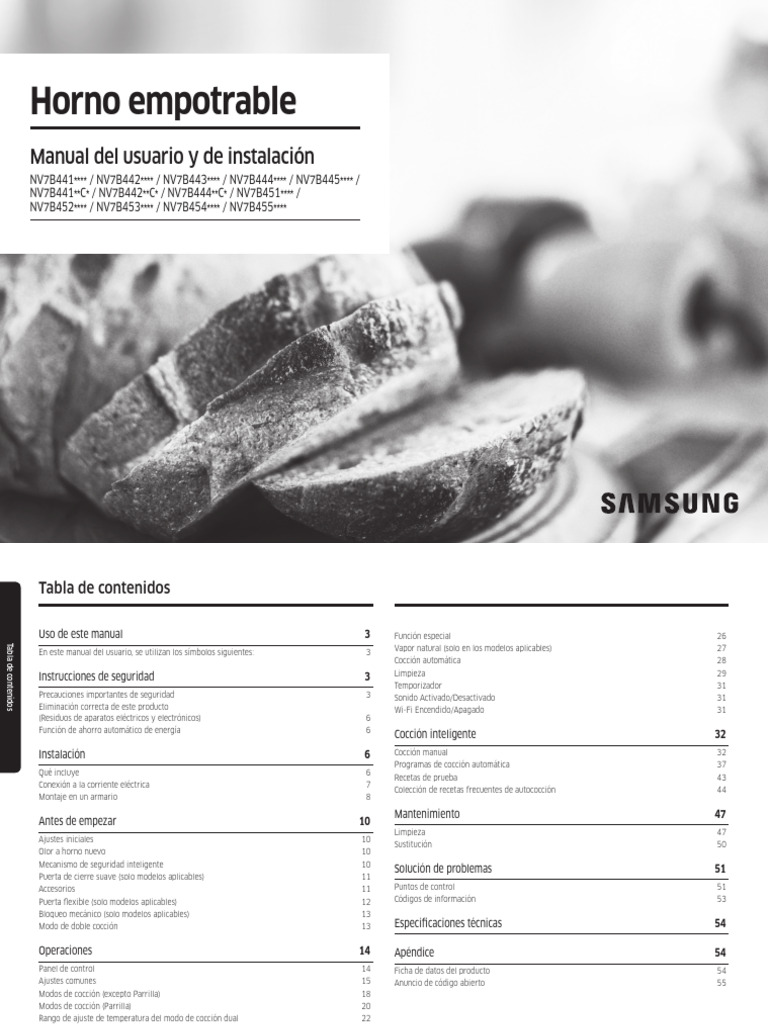 Manual NV7B4430ZAB_U1 | PDF | Residuos | Enchufes y tomas de corriente alterna