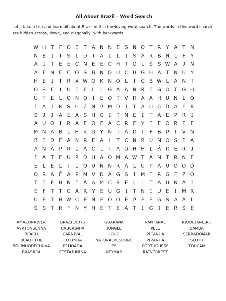 all-about-brazil-hard | PDF | Games Of Mental Skill | Puzzles