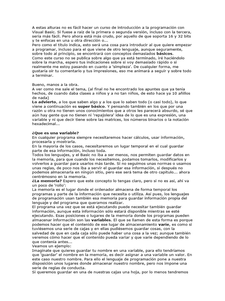 Visual Basic El Guille | PDF | Básico | Información