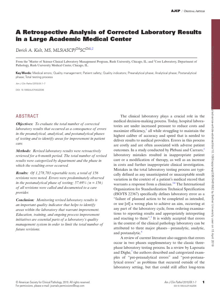 Corrected Lab Results Analysis Study | PDF | Medical Laboratory ...
