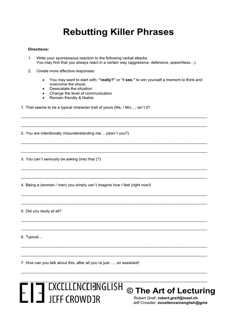 Rebutting Verbal Attacks Effectively | PDF