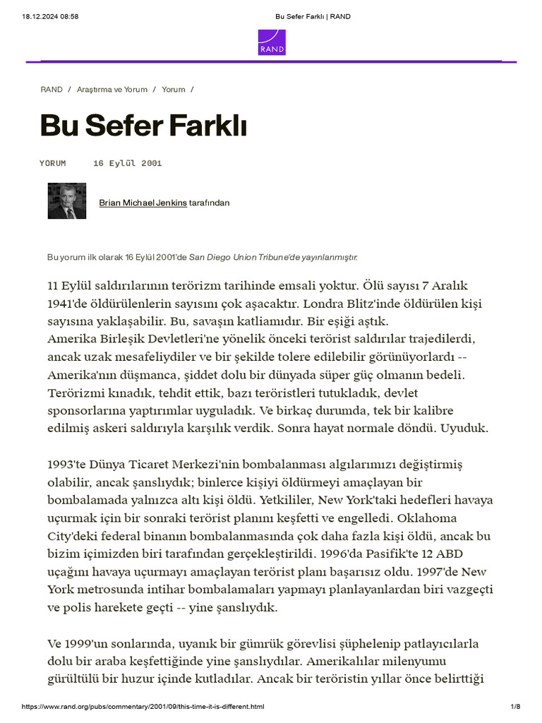 Bu Sefer Farklı - RAND | PDF