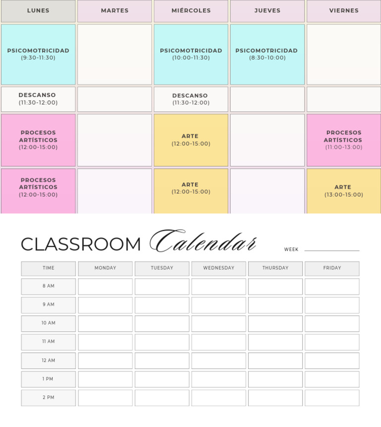 Pink Yellow Gradient Minimalist Modern Classroom Calendar | PDF