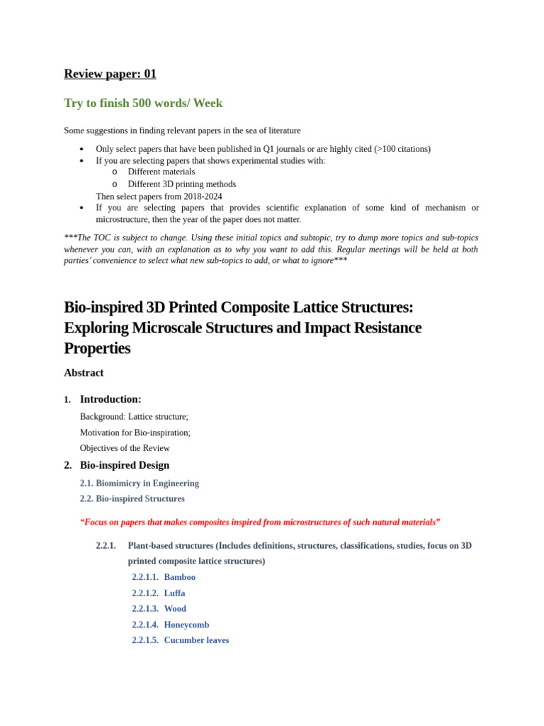 Bio Inspired Structures TOC | PDF | 3 D Printing | Materials