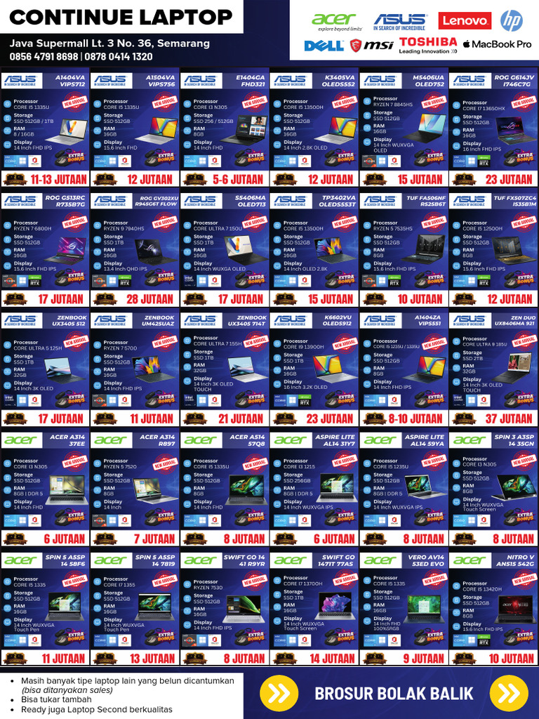 Brosur User - Continue Laptop | PDF