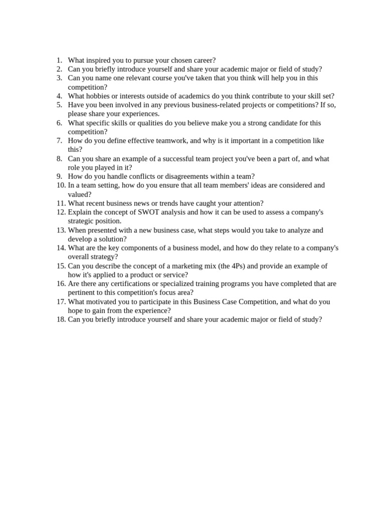 Business Case Competition Insights | PDF