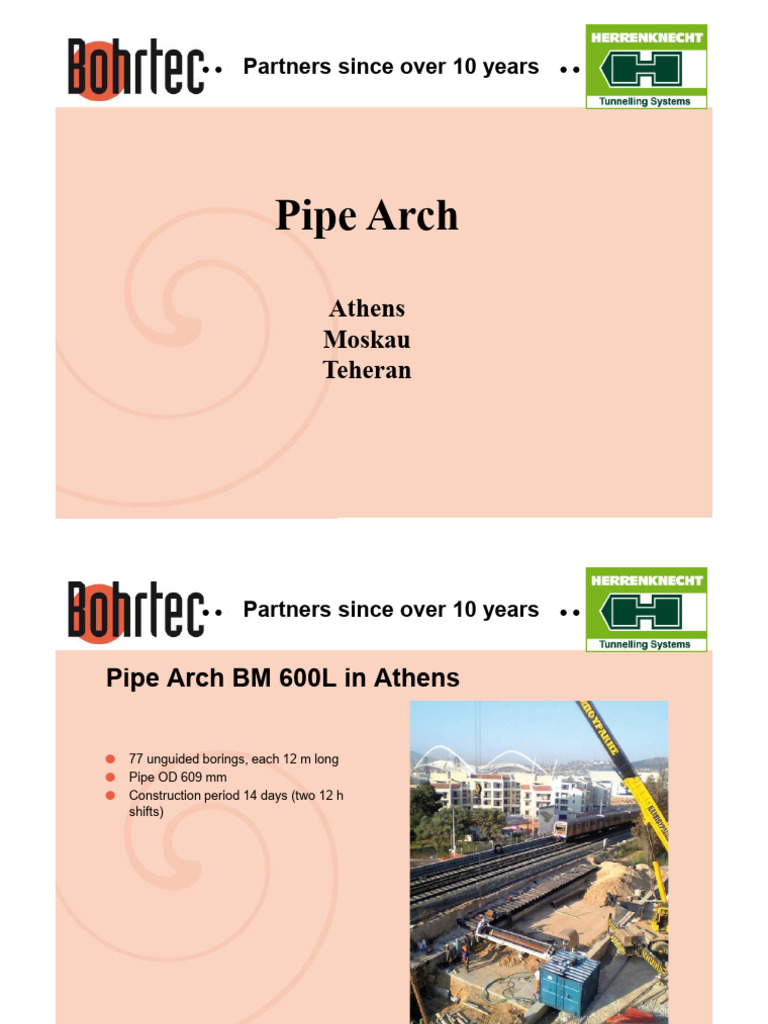 Bohrtec - Pipe-Arch Presentation | PDF