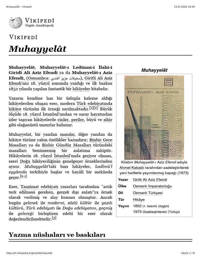 Muhayyelât - Vikipedi | PDF