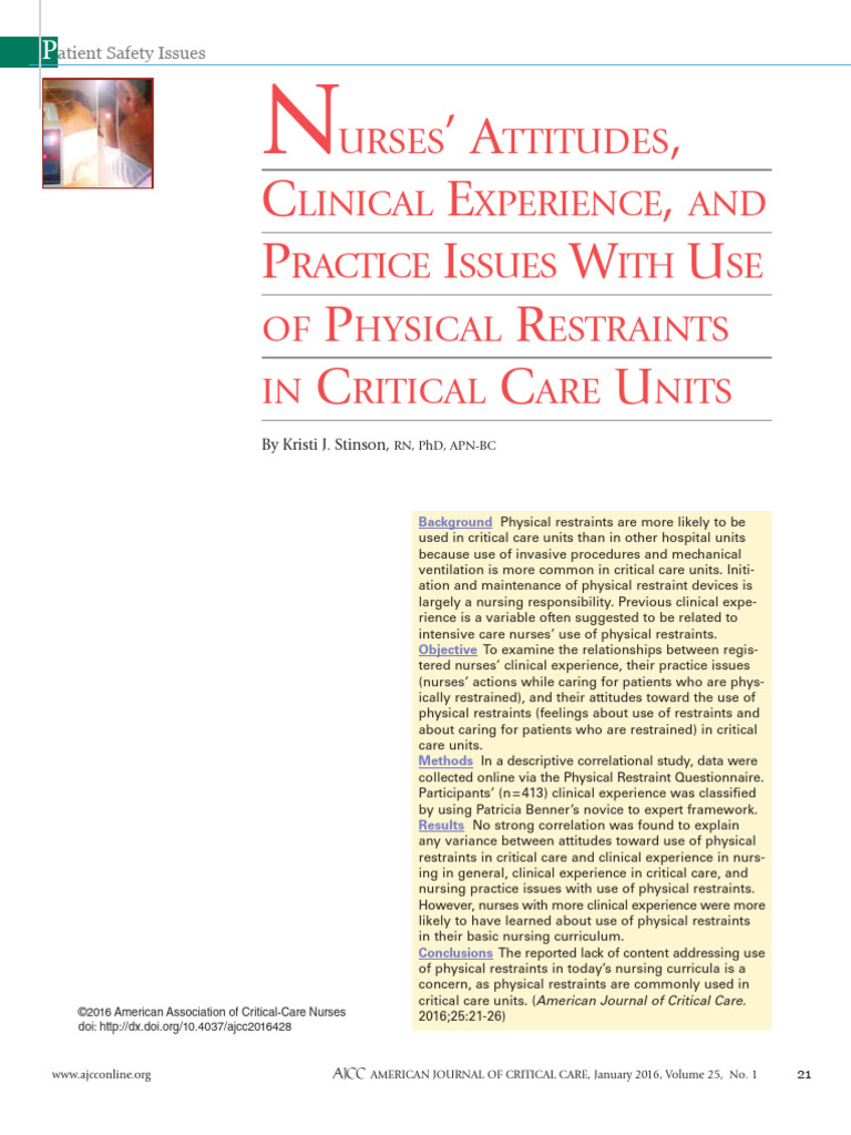 nuRSeS' AttitudeS, Clinical Experience and Practise | PDF | Intensive ...