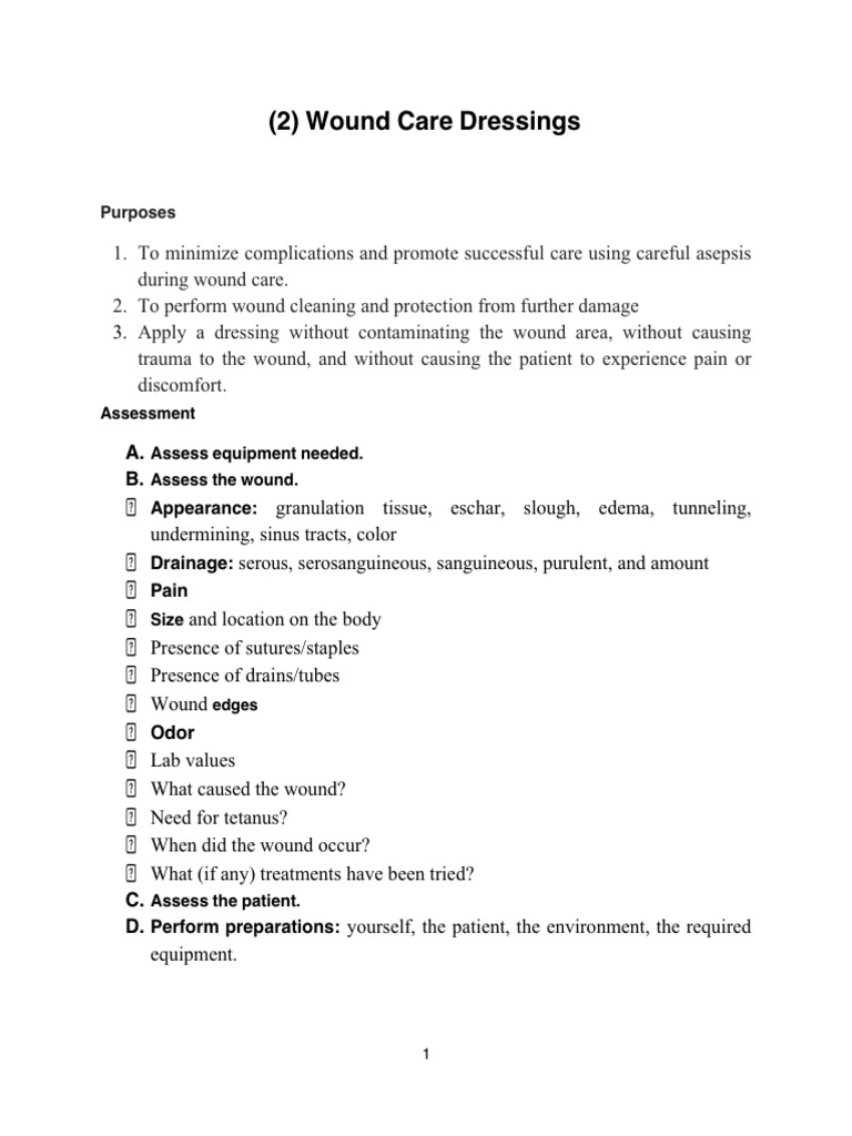 Apply Dry Dressing & A Saline Moistened Dressing | PDF