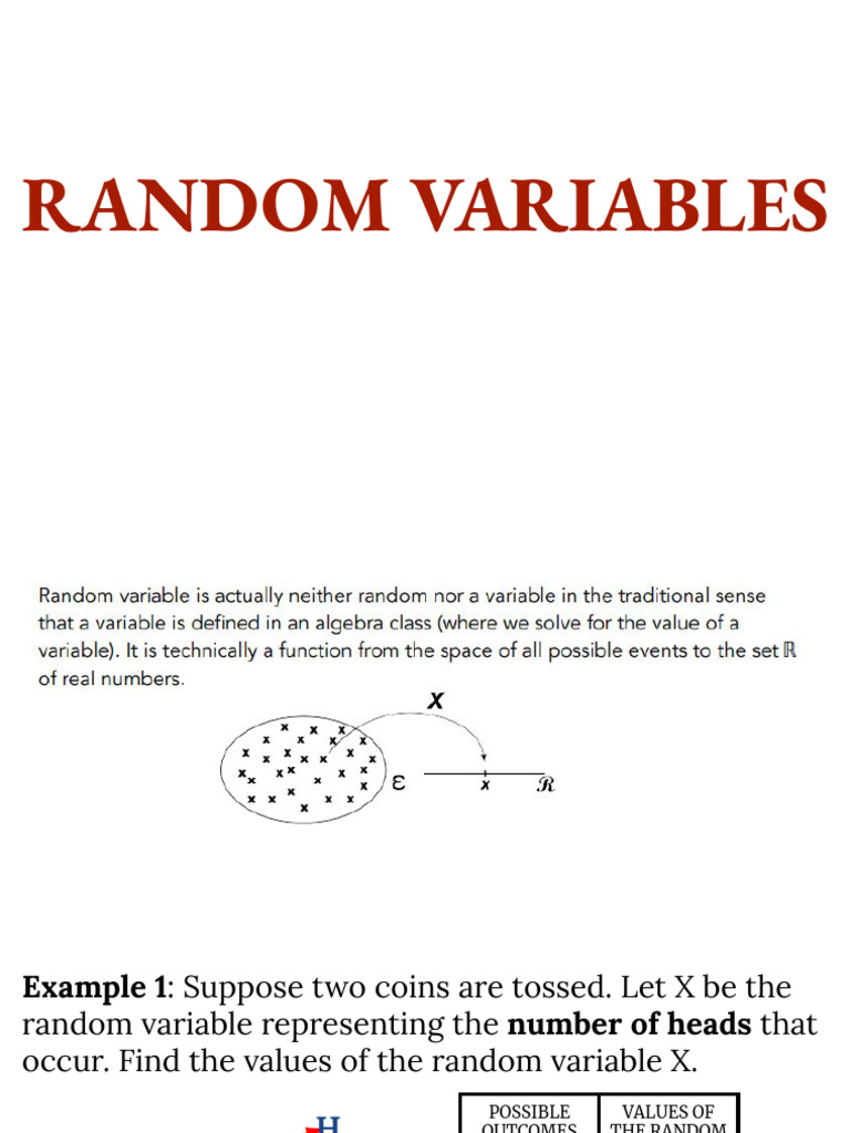 1. RANDOM VARIABLES | PDF | Random Variable | Probability Distribution