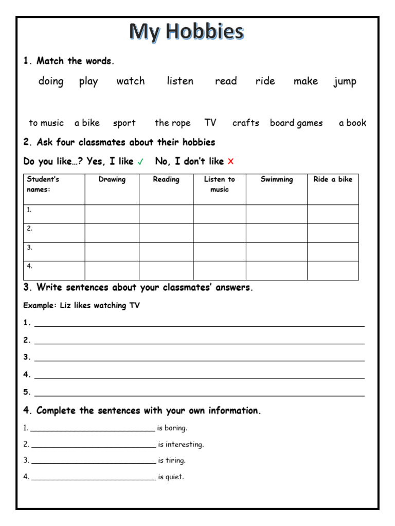 My Hobbies | PDF
