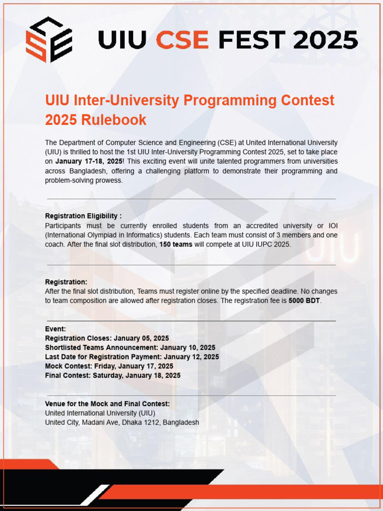 Uiu Iupc Rulebook | PDF | Computer Engineering | Computer Science